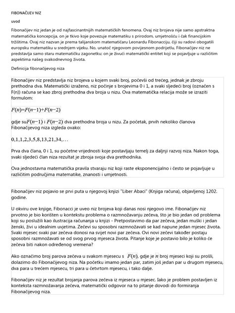 Fibonačijev Niz Pdf