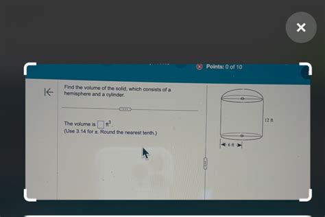 Solved Points: 0 ﻿of 10Find the volume of the solid, which | Chegg.com