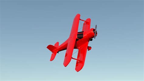 Airplane Beechcraft Model 17 Staggerwing Free Vr Ar Low Poly 3d Model Rigged Cgtrader