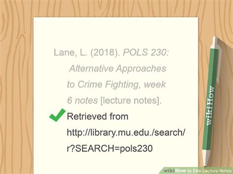 Ways To Cite Lecture Notes WikiHow