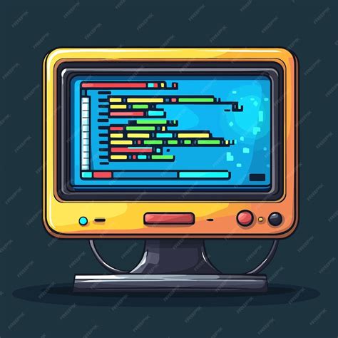 Cute Cartoon Code Editor Window Vector Icon Vector Illustration