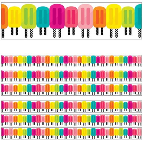 Simply Stylish Tropical Pops Straight Border 36 Feet Per Pack 6 Packs