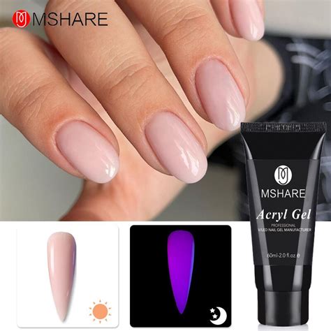 MSHARE 글로우 인 다크 폴리 네일 아크릴 젤 야광 빌더 UV Led 아크릴 하드 젤 컬러 변경 네일 익스텐션 젤 ml AliExpress
