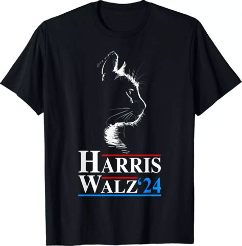Harris Waltz 2024 Election Funny Cat Kamala Harris Tim Walz Unisex T