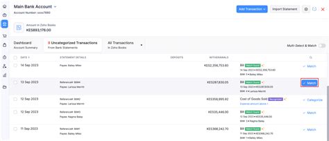 How To Match And Categorize Bank Transactions Zoho Books