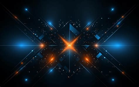Premium Photo Futuristic Abstract Technology Background Geometric Vector With Orange And Blue