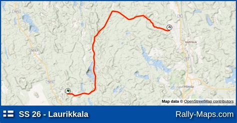Ss 26 Laurikkala Stage Map Hankiralli 1977 Erc 🌍 Rally