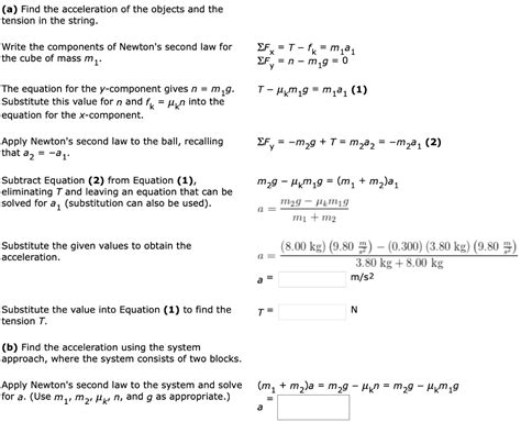 Solved A Find The Acceleration Of The Objects And The Tension In The