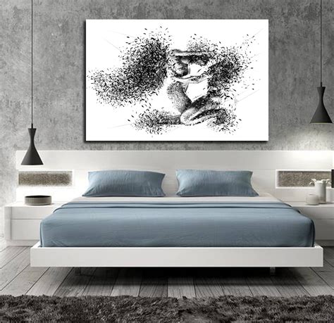 Canvas Art His Hers Bedroom Wall Art Abstract Art Canvas Etsy In