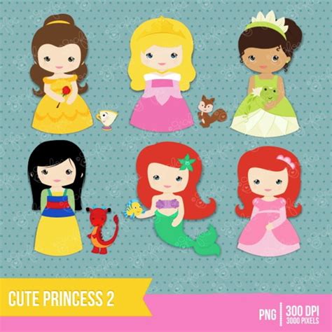 Kit Digital Princesas Cute 1 E 2 Elo7 Produtos Especiais