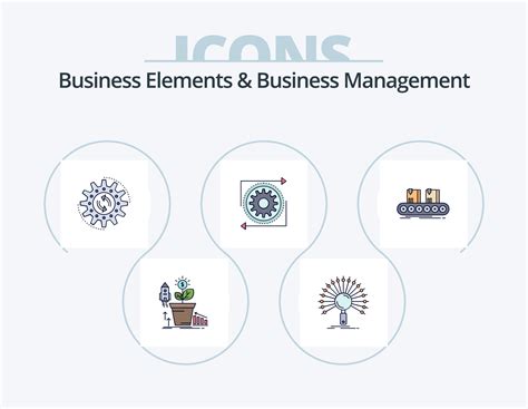 Business Elements And Business Managment Line Filled Icon Pack 5 Icon