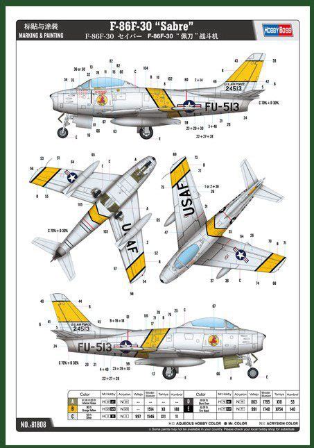 F 86f Sabre 1 18 Hobby Boss O Espaço Virtual Do Colecionador