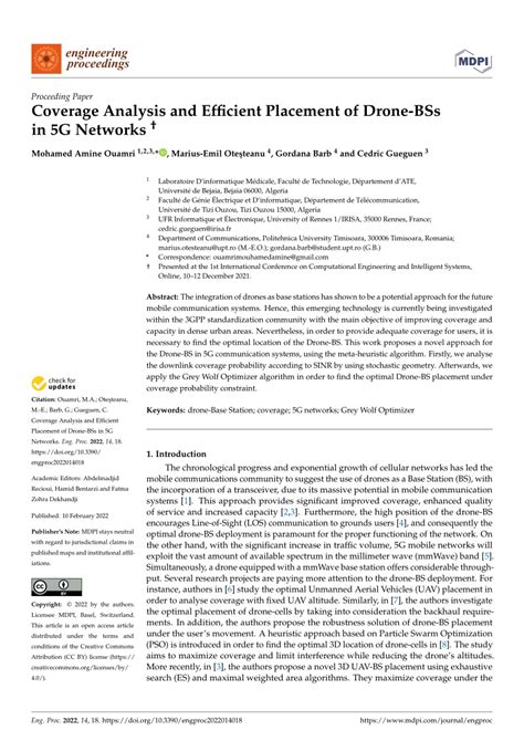 Pdf Coverage Analysis And Efficient Placement Of Drone Bss In 5g Networks