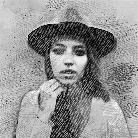 48 Pencil Sketch Photoshop Action PNG