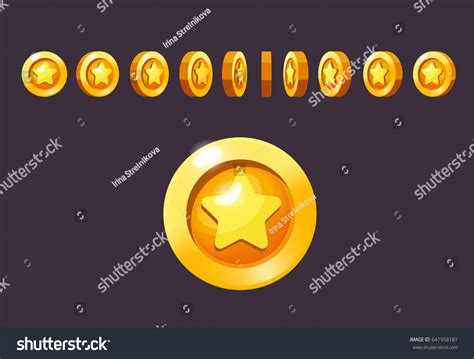 Coin Rotate Set Animation Illustration Game Stock Illustration
