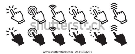 Vector Hand Cursors Icons Click Set Stock Vector Royalty Free