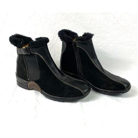 Sofft Shoes Womens Shearling Trim Black Suede Leather Sofft Bootie
