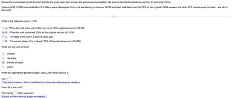 1devise The Exponential Growth Function That Fits The Given