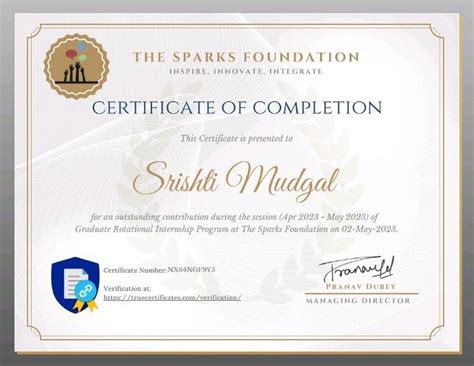 Srishti Mudgal On Linkedin Internship Sparksfoundation Gripapril23