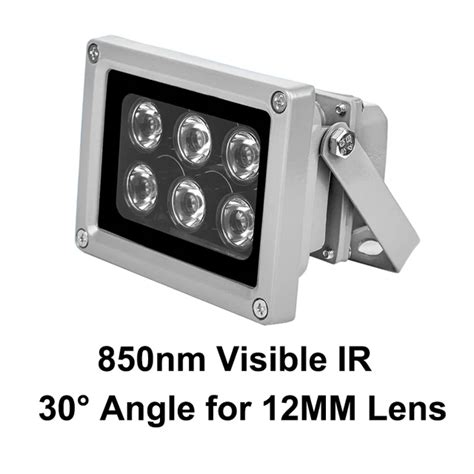 보이지 않는 940nm 가시 850nm 적외선 조명기 6 어레이 Led Ir 조명 방수 야간 투시경 보안 Cctv 카메라 필 라이트