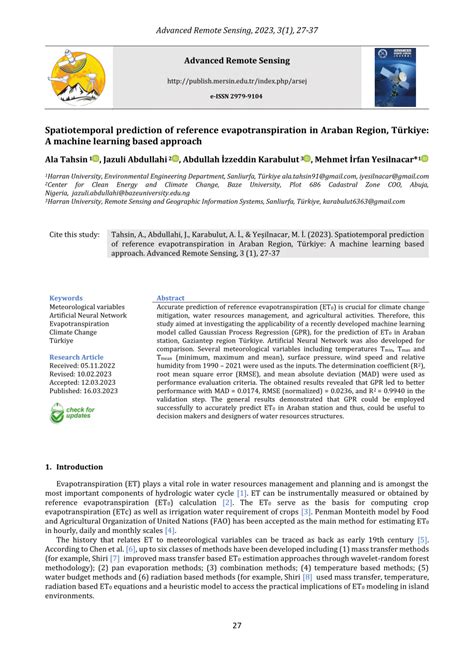 pdf spatiotemporal prediction of reference evapotranspiration in