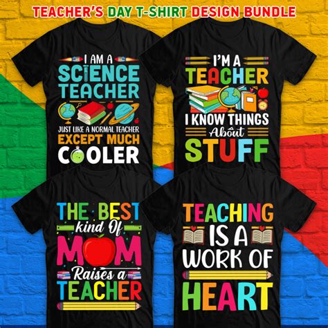 4 Trendy And Amazing Typography Teachers Day Bundle T Shirt Design