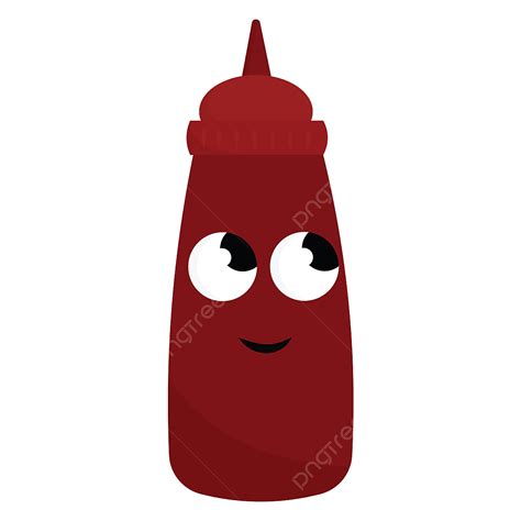 Ketchup Bottles Clipart Transparent Background A Smiling Ketchup