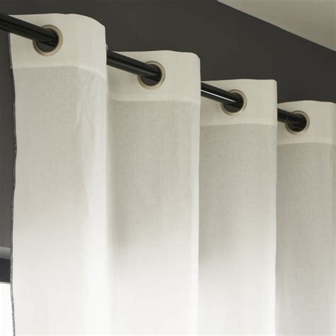 Rideau Tamisant Elis Blanc Et Noir L 140 X H 260 Cm INSPIRE