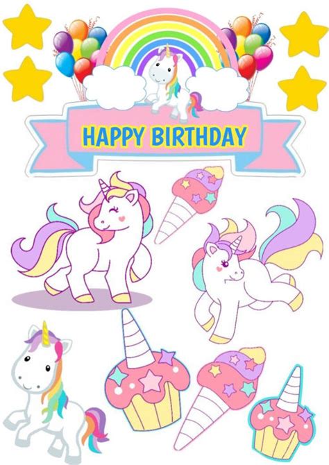 Unicorn Cake Topper Set Personalized Lazada Ph