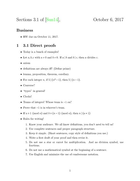Math 300 Notes Section 3 Sections 3 Of October 6 2017 Business Hw Due On October 11 2017 1
