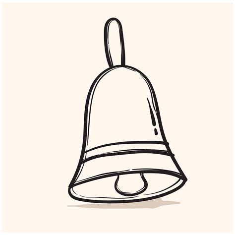 Hand Drawn Doodle Bell Vector Sketch Illustration Of Black Outline