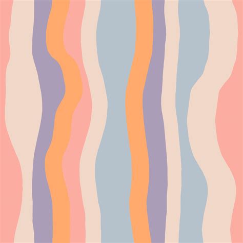Abstract Seamless Striped Pattern Wavy Lines Vector Texture In Retro Style Vertical Hand Drawn