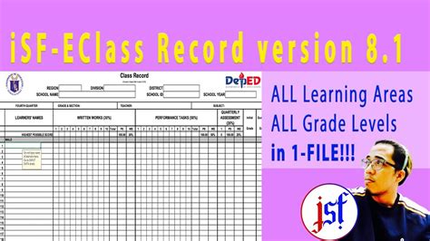 Isf Electronic Class Record Isf Ecr For School Year 2023 2024 Youtube