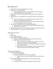 Microbiology Test Review Sheet Docx Microbiology Test Normal Flora The Microorganisms