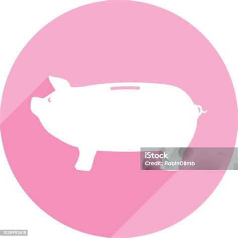 핑크 돼지 저금통 아이콘 돼지 저금통에 대한 스톡 벡터 아트 및 기타 이미지 돼지 저금통 아이콘 원형 Istock