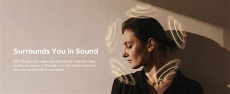 Soundpeats Pop Clip Wireless Open Ear Earbuds Button Control Lightweight Comfort