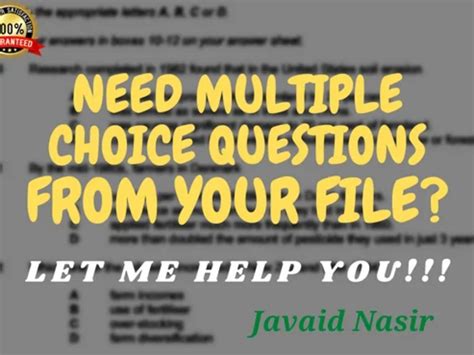 Multiple Choice Mcqs True False Test Quiz Questions Writing Upwork
