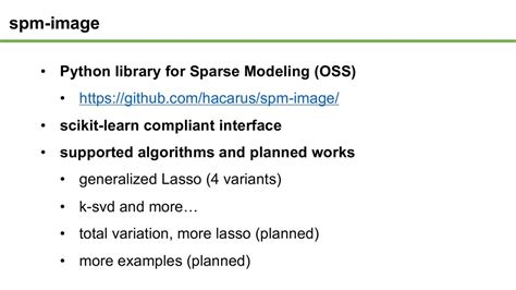 Getting Started With Sparse Modeling With Spm Image Speaker Deck