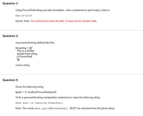 Solved Question 3 Using Powershell String And Date