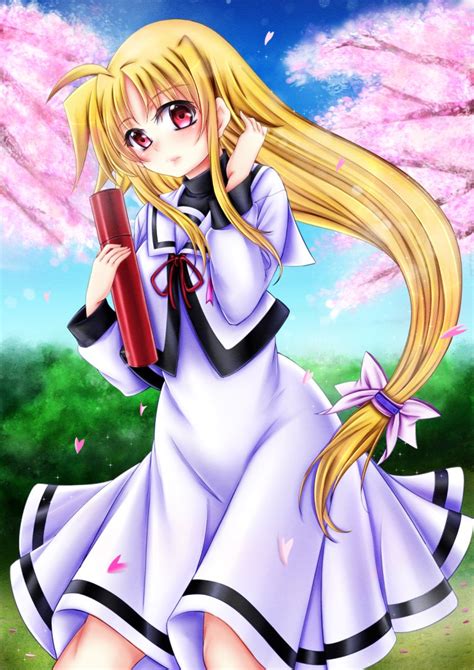 フェイト・テスタロッサ 「卒業がテーマで賑わってたらしいのですが、遅ればせながら描いてみました～ 」抹茶のイラスト