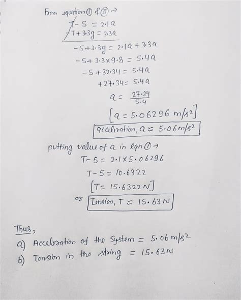 Solved Two Objects Are Connected By A String Passing Over A