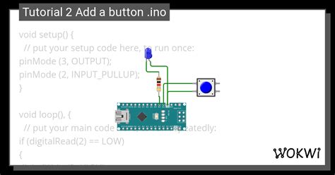 Tutorial 2 Add A Button Ino Wokwi ESP32 STM32 Arduino Simulator