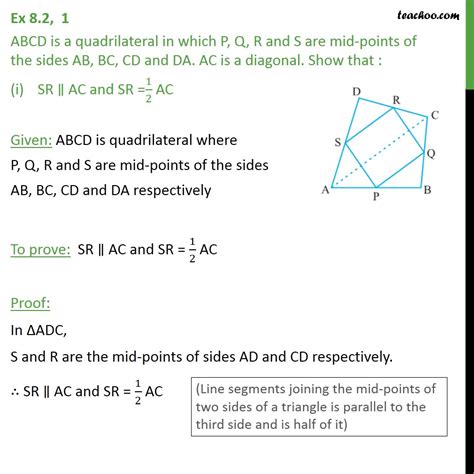 Ex 8 2 1 Class 9 Abcd Is A Quadrilateral In Which P Q R And S