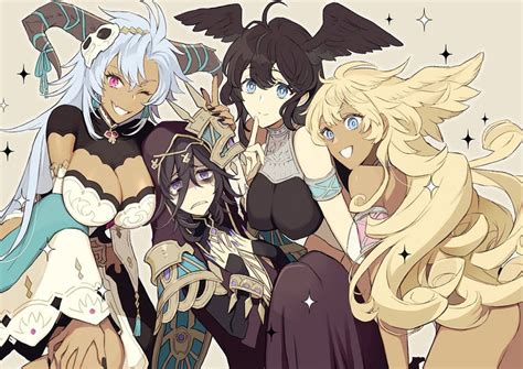 Fediel Lich Halluel And Malluel Granblue Fantasy Drawn By Kumoya