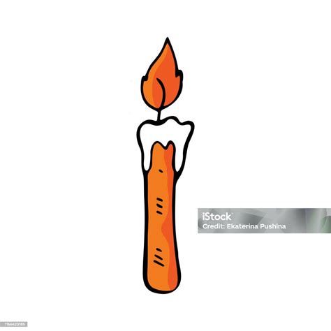 Lilin Dalam Vektor Pada Latar Belakang Putih Terisolasi Membakar Lilin Ajaib Api Selamat Hari