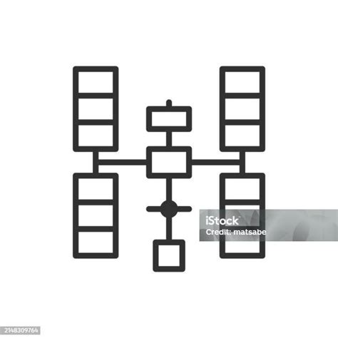 우주 정거장 선형 아이콘입니다 Iss입니다 국제 우주 정거장 편집 가능한 획이 있는 선 감시에 대한 스톡 벡터 아트 및 기타 이미지 Istock