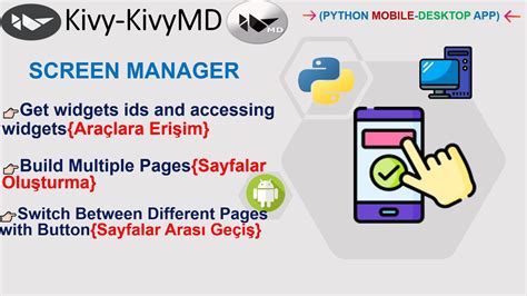Kivyandkivymd Screen Manager Sayfa Ve Araçlar Yöneticisi Python Kivymd Youtube