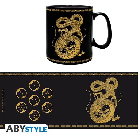 Dragon Ball Mug 460 Ml Dbz Shenron Doré Avec Boîte Cartonx2