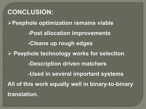 Peephole Optimization Pptx