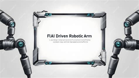 Flat Ai Driven Robotic Arm Frame Concept As A Border Frame With Robotic Arm Elements On The Left